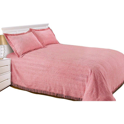 Just So Home Luxury Candlewick Bedspread Traditional Bed Throw (Double ...