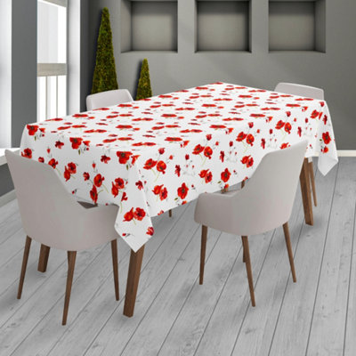 Just So Home Poppies PVC Wipeable Tablecloth (137cm x 228cm)