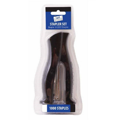 Just Stationery Heavy Duty Stapler Set Black (One Size) | DIY at B&Q