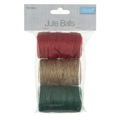 JUTE BALLS 30M PK3 - Jute Twine: 30m x 2mm: 3 Pack - Trimits