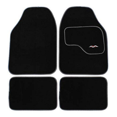 JVL 01-929SI Universal PVC Backed Carpet Car Mat Style Set, Black ...