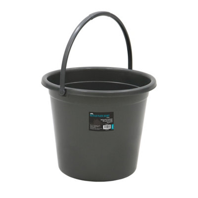 JVL 10 Litre Round Recycled Plastic Bucket, Grey