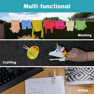 JVL 24-Piece Strong Wooden Retro Vintage Clothes Pegs