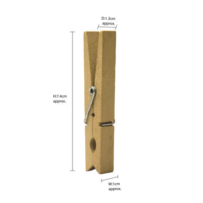 JVL 24-Piece Strong Wooden Retro Vintage Clothes Pegs