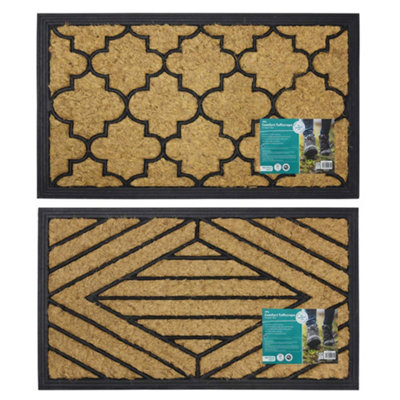 JVL Comfort Coir Rubber Scraper Entrance Door Mat, Brown, 40 x 70 cm ...