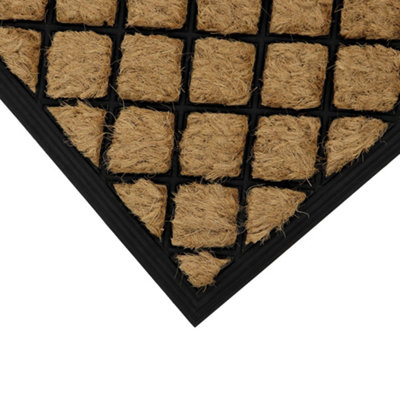 JVL Comfort Tuffscrape Doormat, 40x70cm, Diamond Grid