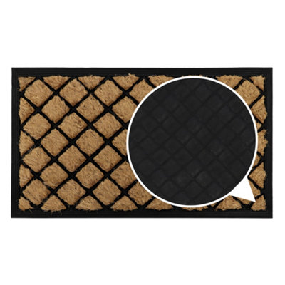 JVL Comfort Tuffscrape Doormat, 40x70cm, Diamond Grid