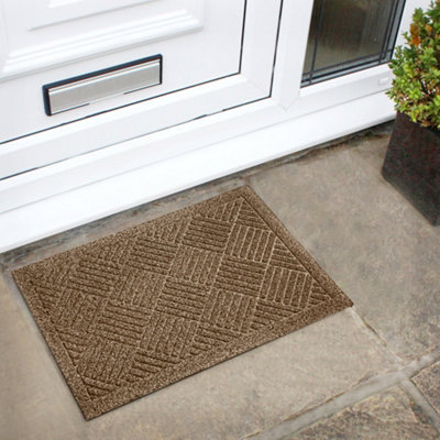 JVL Dirt Defender Scraper Doormat 40x60cm Square Beige