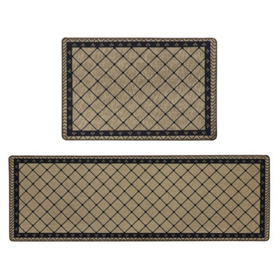 Shop JVL Elegance Machine Washable Doormat and Runner, Diamonds