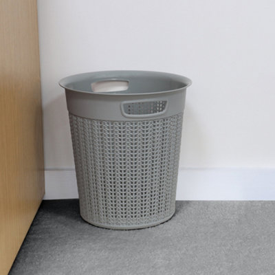 JVL Knit Design Loop Plastic Round Bin, One Size, Grey