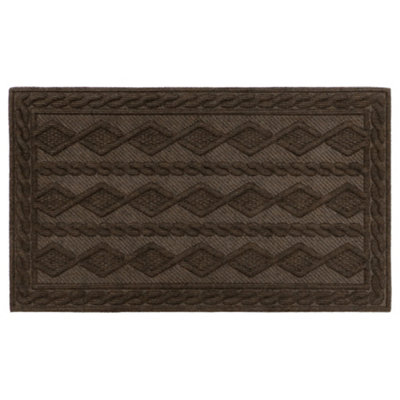JVL Knit Rubber Backed Indoor Doormat, 45x75cm, Brown | DIY at B&Q