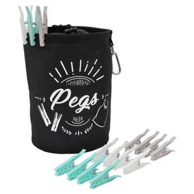 JVL Large Peg Bag with 192 Large Ultra Strong Pegs | DIY at B&Q