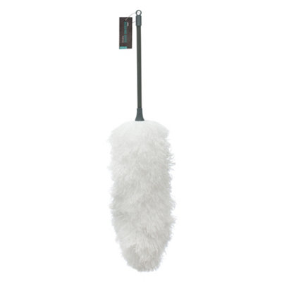 JVL LIGHTWEIGHT FLEXIBLE MICROFIBRE DUSTER WITH POLE, GREY/TURQUOISE