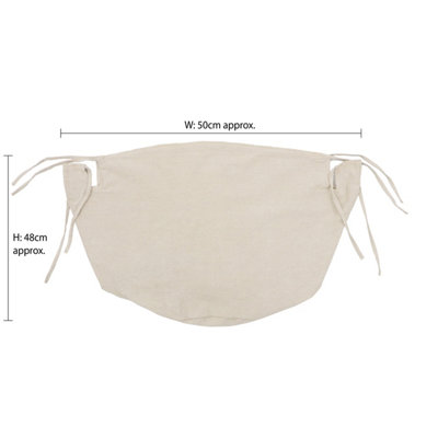 JVL Log Basket Cotton Lining, Medium, Cream