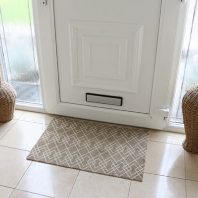 JVL Mega Machine Washable Doormat and Runner, Diamond and Trellis