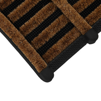 JVL Nimbus Rubber Coir Boot Scraper Mat, 30x35cm