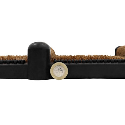 JVL Nimbus Rubber Coir Boot Scraper Mat, 30x35cm