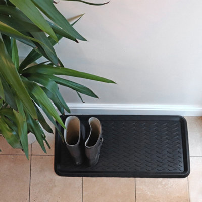 JVL Opus Moulded Rubber Boot Tray Mat, 41x81cm