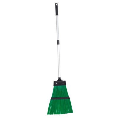 JVL Outdoor Garden Hard Bristled Broom Brush Rake with Extendable ...