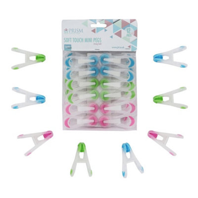 JVL Prism Soft Touch Mini Pegs, Pack of 20