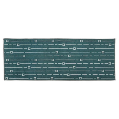 JVL Savio Machine Washable Runner Mat, 57 x 150 cm, Teal | DIY at B&Q