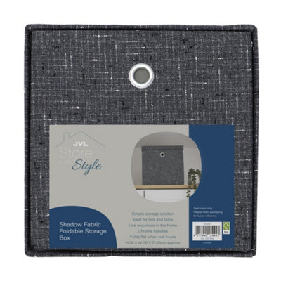 JVL Shadow Foldable Square Fabric Storage Box