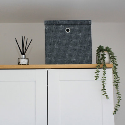 JVL Shadow Foldable Square Fabric Storage Box