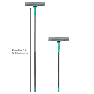 JVL Super-Absorbent Window Cleaner with Extendable pole, Grey/Turquoise