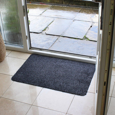 JVL Tanami Machine Washable Barrier Doormat 50x75cm Charcoal
