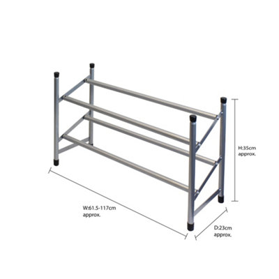 JVL Two Tier Extendable Shoe Rack