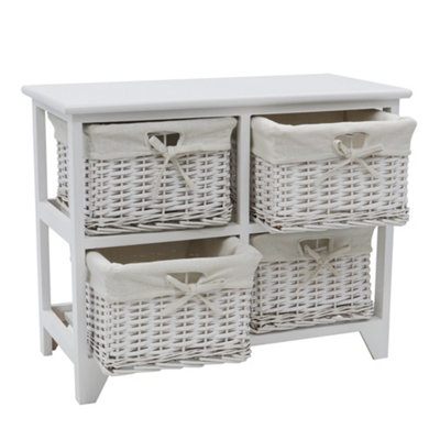 JVL Wimborne 2 + 2 Drawer Willow Storage Unit