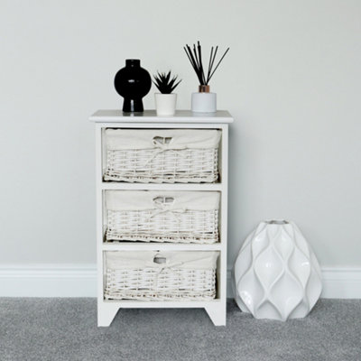 JVL Wimborne 3 Drawer Willow Storage Unit