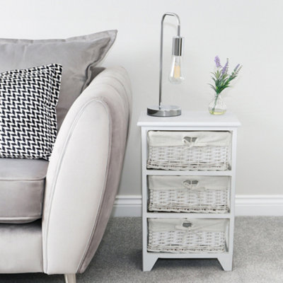 JVL Wimborne 3 Drawer Willow Storage Unit
