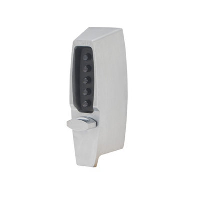Kaba Simplex 7104 Mechanical Push Button Digital Lock - Satin Chrome at B&Q