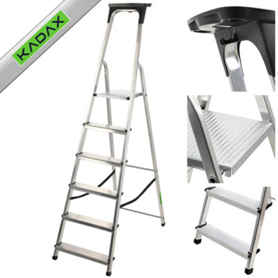 KADAX Aluminium ladder, step ladder up to 125 kg, step ladder, folding ...