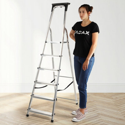 KADAX Aluminium ladder, step ladder up to 125 kg, step ladder, folding ...
