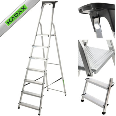 KADAX Aluminium ladder, step ladder up to 125 kg, step ladder, folding ...