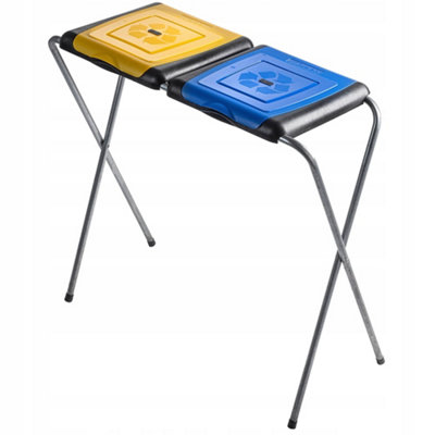 KADAX Bin Bag Stand, Metal Garbage Bag Holder with Plastic Lid, Tall ...