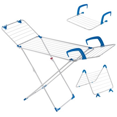 KADAX Clothes Airer 3in1, Powder-Coated Steel Drying Rack with Wheels ...