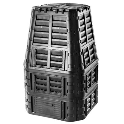 KADAX Composter Black Plastic Quick Composter Weatherproof Thermal ...