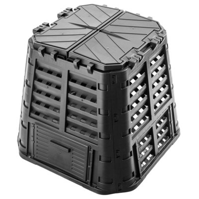 KADAX Composter Black Plastic Quick Composter Weatherproof Thermal ...