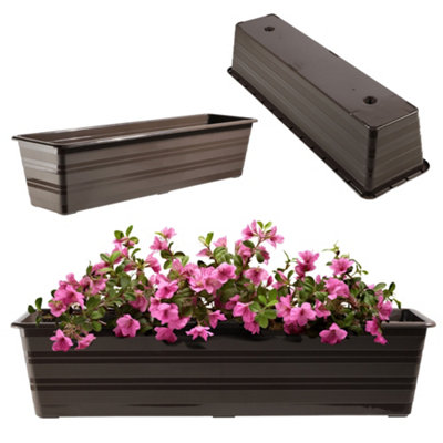 KADAX Flower Box, Plastic Balcony Pot, Weather-Resistant Plant Box ...
