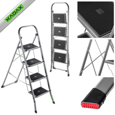KADAX folding ladder made of steel, step ladder with load capacity up ...