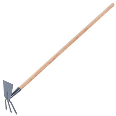 KADAX Garden Hoe, Double-Sided Metal Hoe with Long Wooden Handle for ...