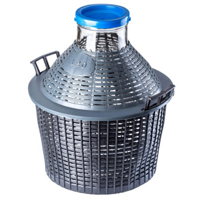 KADAX Glass Demijohn 20L, Transparent Carboy with Wide Opening and ...