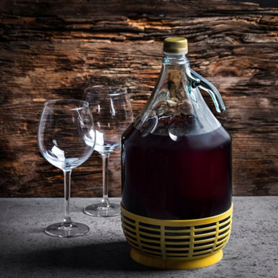 KADAX Glass Demijohn 5L, Transparent Carboy with Plastic Basket for ...