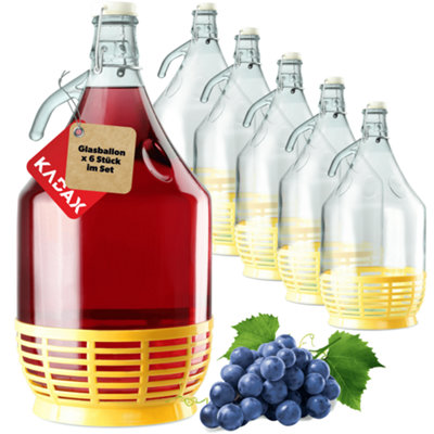 KADAX Glass Demijohn 5L, Transparent Carboy with Plastic Basket for ...
