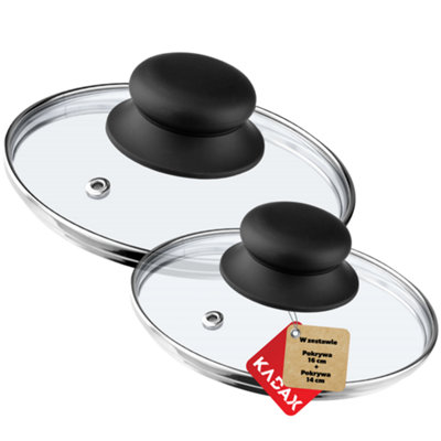 KADAX Glass Lids, Heat Resistant Lids with Plastic Handles, Universal ...