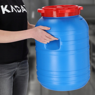KADAX High Density Polyethylene (HDPE) Plastic Barrel, 30L, Blue with ...
