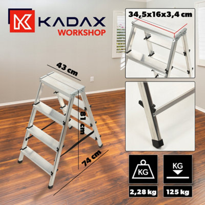 KADAX Household ladder, step ladder in 5 versions, folding step with ...